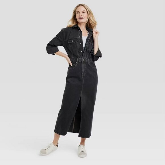 Universal Thread | Dresses | Womens Long Sleeve Denim Maxi Dress ...